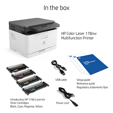 HP Color Laser MFP 178nw A4 Colour Multifunction Laser Printer - 4ZB96A
