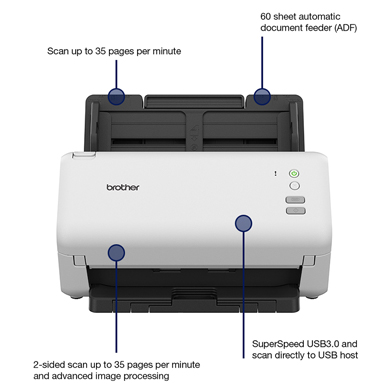 Brother ADS-4100 A4 Sheetfed Scanner - ADS4100ZU1