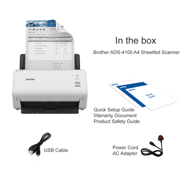 Brother ADS-4100 A4 Sheetfed Scanner - ADS4100ZU1