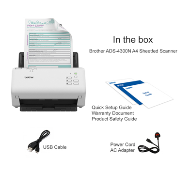 Brother ADS-4300N A4 Sheetfed Scanner - ADS4300NZU1