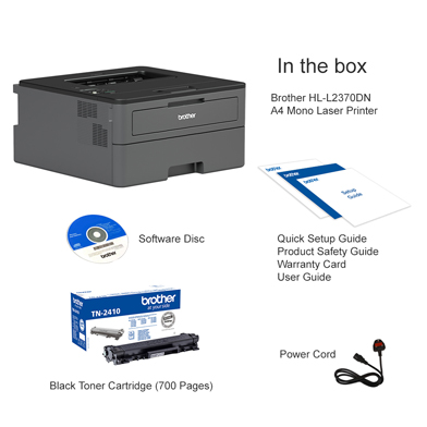 Brother HL-L2370DN A4 Mono Laser Printer - HLL2370DNZU1
