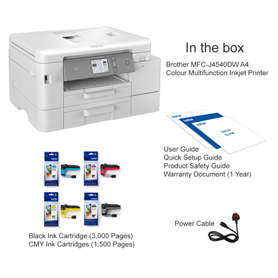 Brother MFC-J4540DW A4 Colour Multifunction Inkjet Printer - MFCJ4540DWZU1