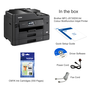 Brother MFC-J5730DW Colour Multifunction Inkjet Printer - MFCJ5730DWZU1