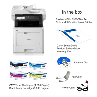 Brother MFC-L8900CDW A4 Colour Multifunction Laser Printer - MFCL8900CDWZU1
