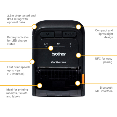 Brother RJ-2035B Direct Thermal Mobile Receipt Printer - RJ2035BZU1