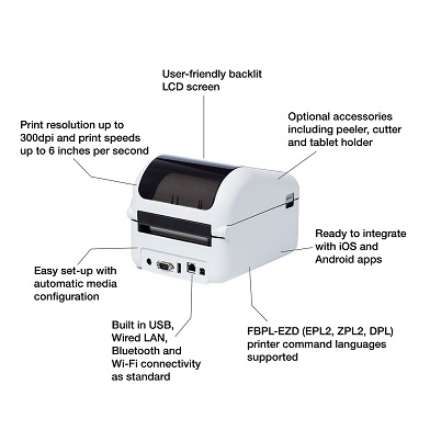 Brother TD-4550DNWB Direct Thermal Label Printer - TD4550DNWBZU1