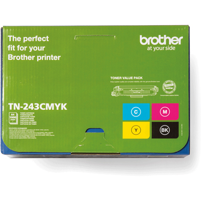 Brother TN243CMYK TN-243 Toner Cartridge Value Pack CMYK (1,000 Pages)