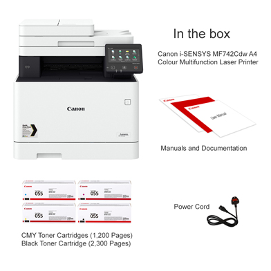 Canon i-SENSYS MF742Cdw A4 Colour Multifunction Laser Printer - 3101C034AA