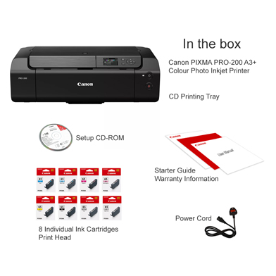 Canon PIXMA PRO-200 A3+ Colour Photo Inkjet Printer - 4280C008AA
