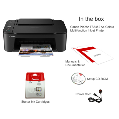 Canon PIXMA TS3450 A4 Colour Multifunction Inkjet Printer - 4463C006AA