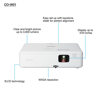 Epson CO-W01 WXGA Projector - V11HA86040