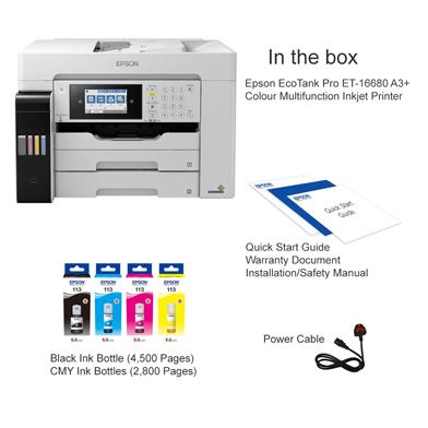 Epson EcoTank Pro ET-16680 A3+ Colour Multifunction Inkjet Printer ...