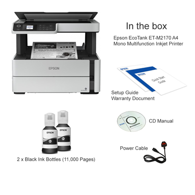 Epson EcoTank ET-M2170 A4 Mono Multifunction Inkjet Printer - C11CH43401BY
