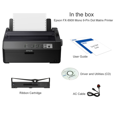 Epson FX-890II Mono 9-Pin Dot Matrix Printer - C11CF37402