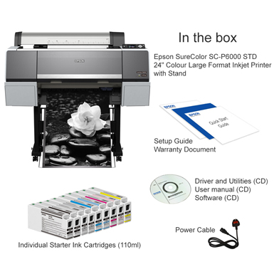 Epson SureColor SC-P6000 STD 24" Colour Large Format Inkjet Printer ...