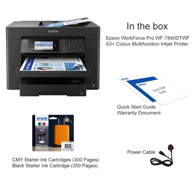 Epson WorkForce WF-7840DTWF A3+ Colour Multifunction Inkjet Printer ...