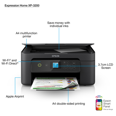 Epson Expression Home XP-3200 A4 Colour Multifunction Inkjet Printer ...