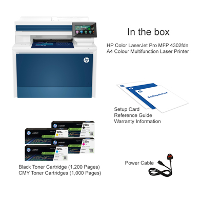 HP Color LaserJet Pro MFP 4302fdn A4 Colour Multifunction Laser Printer ...