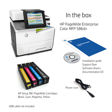HP PageWide Enterprise MFP 586dn A4 Colour Multifunction Inkjet Printer ...