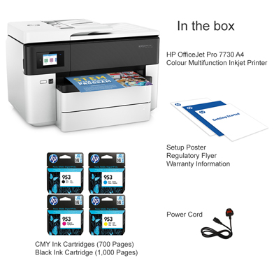 HP OfficeJet Pro 7730 A4 Colour Multifunction Inkjet Printer - Y0S19A
