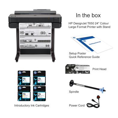 HP DesignJet T650 24" Colour Large Format Printer - 5HB08A