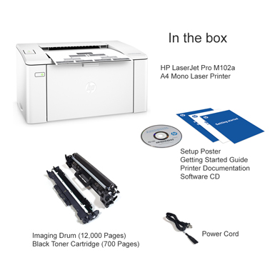 HP LaserJet Pro M102a A4 Mono Laser Printer - G3Q34A