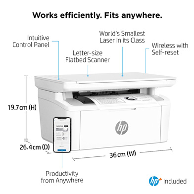 HP LaserJet MFP M140we A4 Mono Multifunction Laser Printer with HP Plus ...