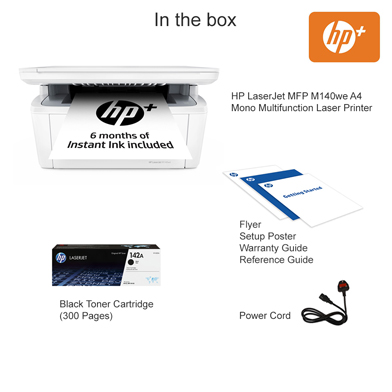 HP LaserJet MFP M140we A4 Mono Multifunction Laser Printer with HP Plus ...