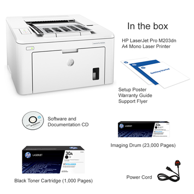 HP LaserJet Pro M203dn A4 Mono Laser Printer - G3Q46A