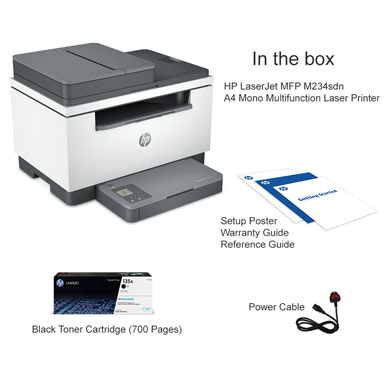 HP LaserJet MFP M234sdn A4 Mono Multifunction Laser Printer - 6GX00F
