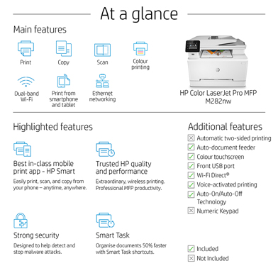HP Color LaserJet Pro MFP M282nw A4 Colour Multifunction Laser Printer ...