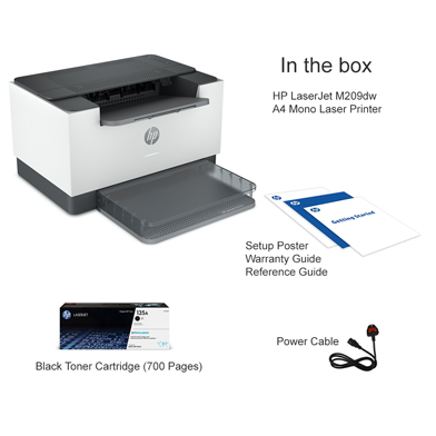 HP LaserJet M209dw A4 Mono Laser Printer - 6GW62F