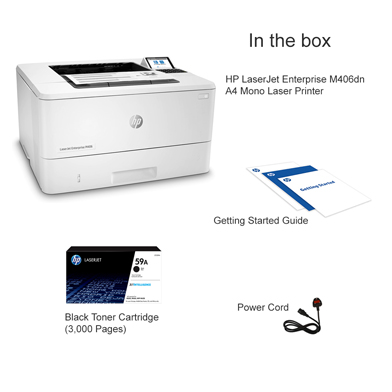 HP LaserJet Enterprise M406dn A4 Mono Laser Printer - 3PZ15A