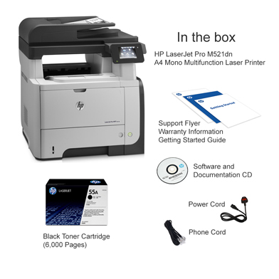 HP LaserJet Pro M521dn A4 Mono Multifunction Laser Printer - A8P79A