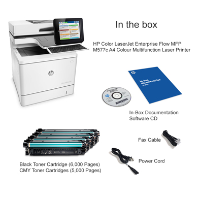 HP Color LaserJet Enterprise Flow MFP M577c A4 Colour Multifunction ...