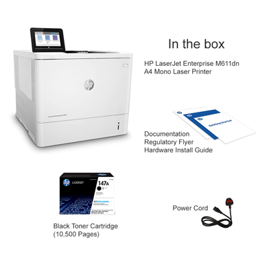 HP LaserJet Enterprise M611dn A4 Mono Laser Printer - 7PS84A