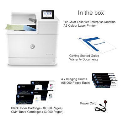 HP Color LaserJet Enterprise M856dn A3 Colour Laser Printer - T3U51A