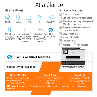 HP OfficeJet Pro 9022e A4 Colour Multifunction Inkjet Printer with HP ...