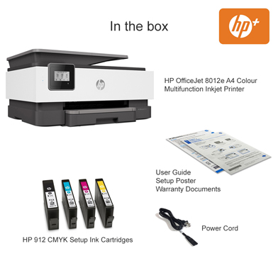 HP OfficeJet 8012e A4 Colour Multifunction Inkjet Printer with HP Plus ...