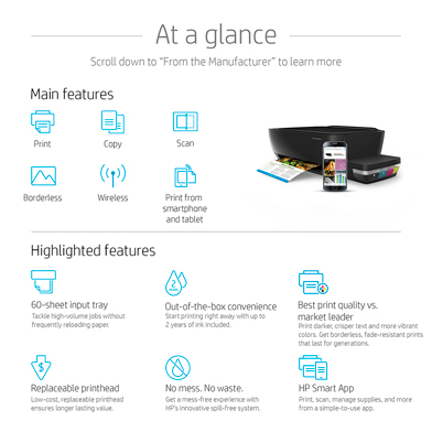 HP Smart Tank Wireless 455 A4 Colour Multifunction Inkjet Printer - Z4B56A