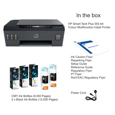 HP Smart Tank Plus 555 A4 Colour Multifunction Inkjet Printer - 1TJ12A