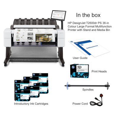 HP DesignJet T2600dr PS 36-in Colour Large Format Multifunction Printer ...
