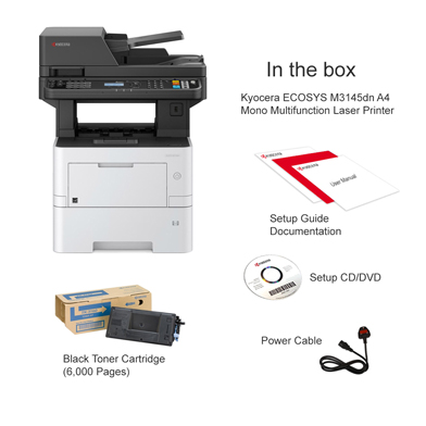 Kyocera ECOSYS M3145dn A4 Mono Multifunction Laser Printer - 1102TF3NL0