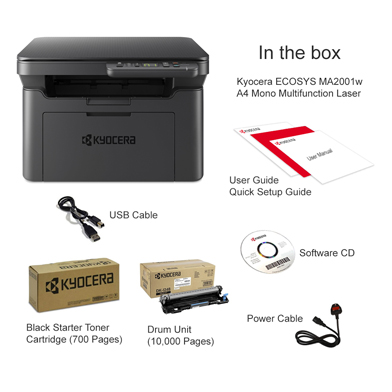 Kyocera ECOSYS MA2001w A4 Mono Multifunction Laser Printer - 1102YW3NL0