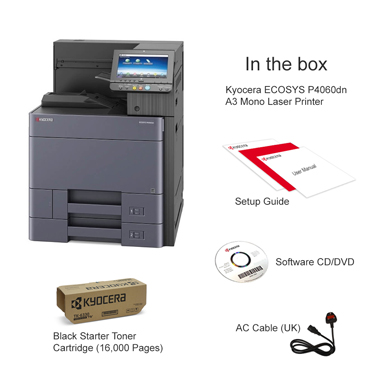 Kyocera ECOSYS P4060dn A3 Mono Laser Printer - 1102RS3NL0