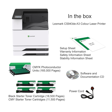 Lexmark CS943de A3 Colour Laser Printer - 32D0023