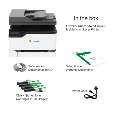 Lexmark CX431adw A4 Colour Multifunction Laser Printer - 40N9473