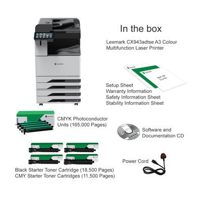 Lexmark CX943adtse A3 Colour Multifunction Laser Printer - 32D0373