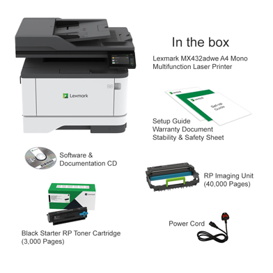 Lexmark MX432adwe A4 Mono Multifunction Laser Printer - 29S8113