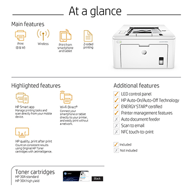 HP LaserJet Pro M203dw A4 Mono Laser Printer - G3Q47A